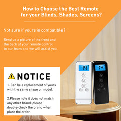 Rollerhouses BF-301, BF-305, BF-315, RF 433.92 Motorized Blinds Transm ...