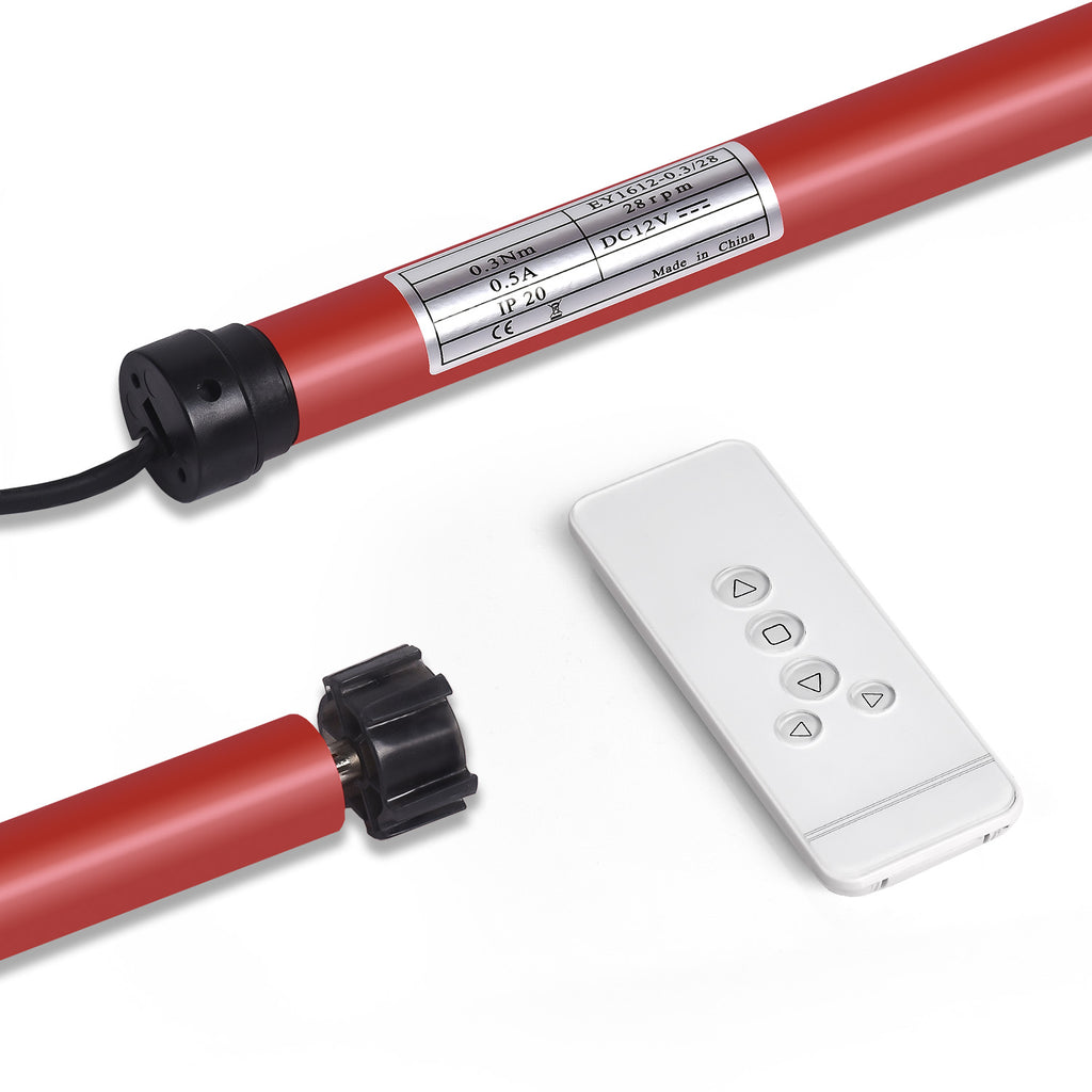 EY1612: 12V Hardwired with Remote Blinds Motor Kit Retrofit 1” &1-1/8 ...