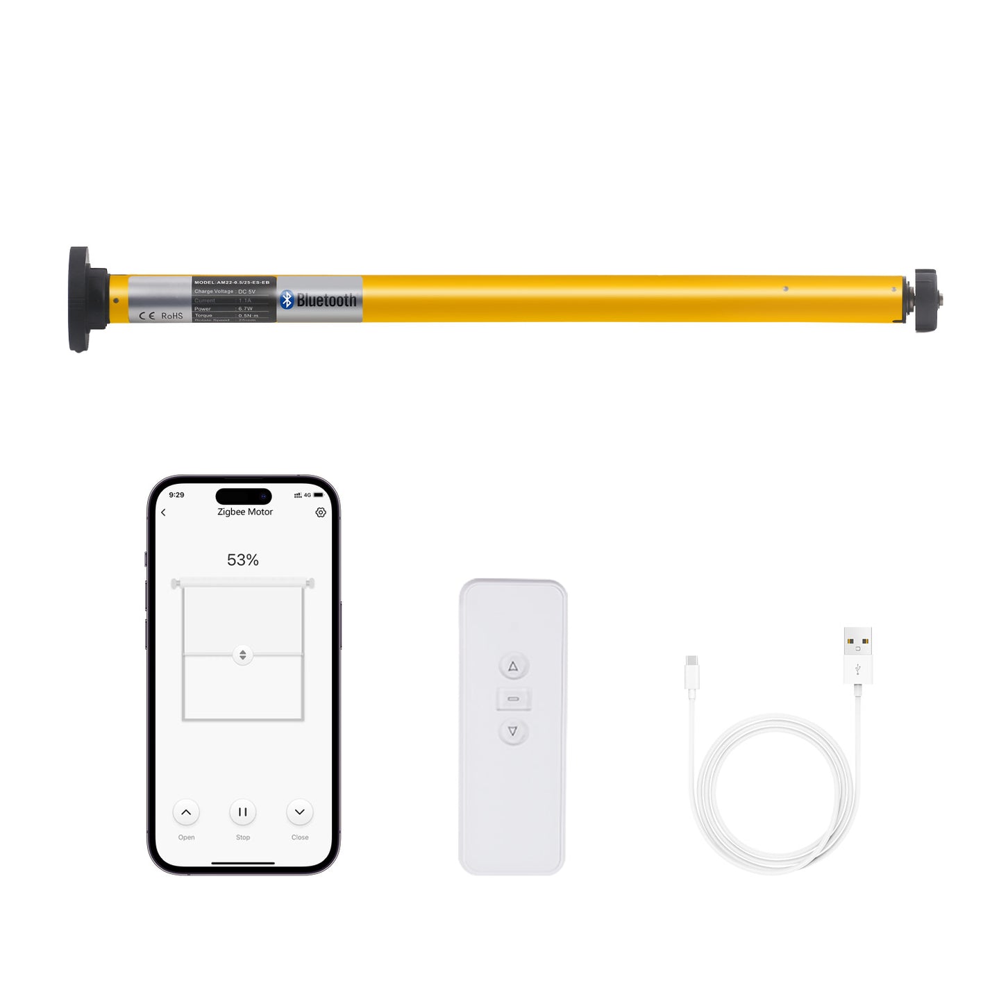 Bluetooth Smart Blinds Motor 1-1/4" (32mm) Shade Tube, Rechargeable ...