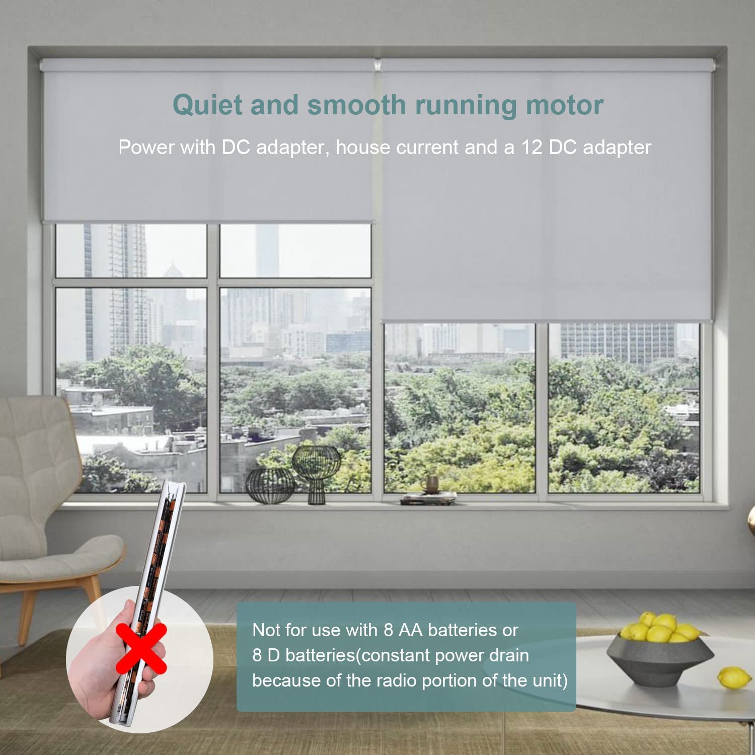 EY1612: 12V Hardwired with Remote Blinds Motor Kit Retrofit 1” &1-1/8 ...