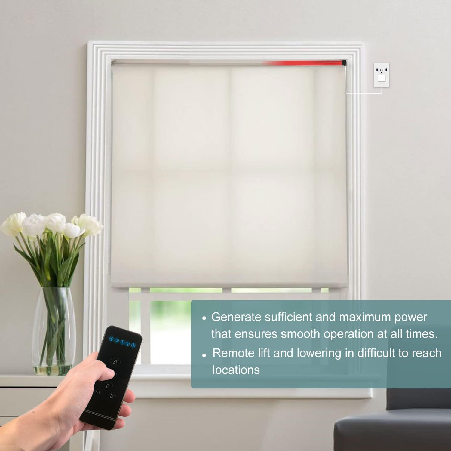 EY1612: 12V Hardwired with Remote Blinds Motor Kit Retrofit 1” &1-1/8 ...