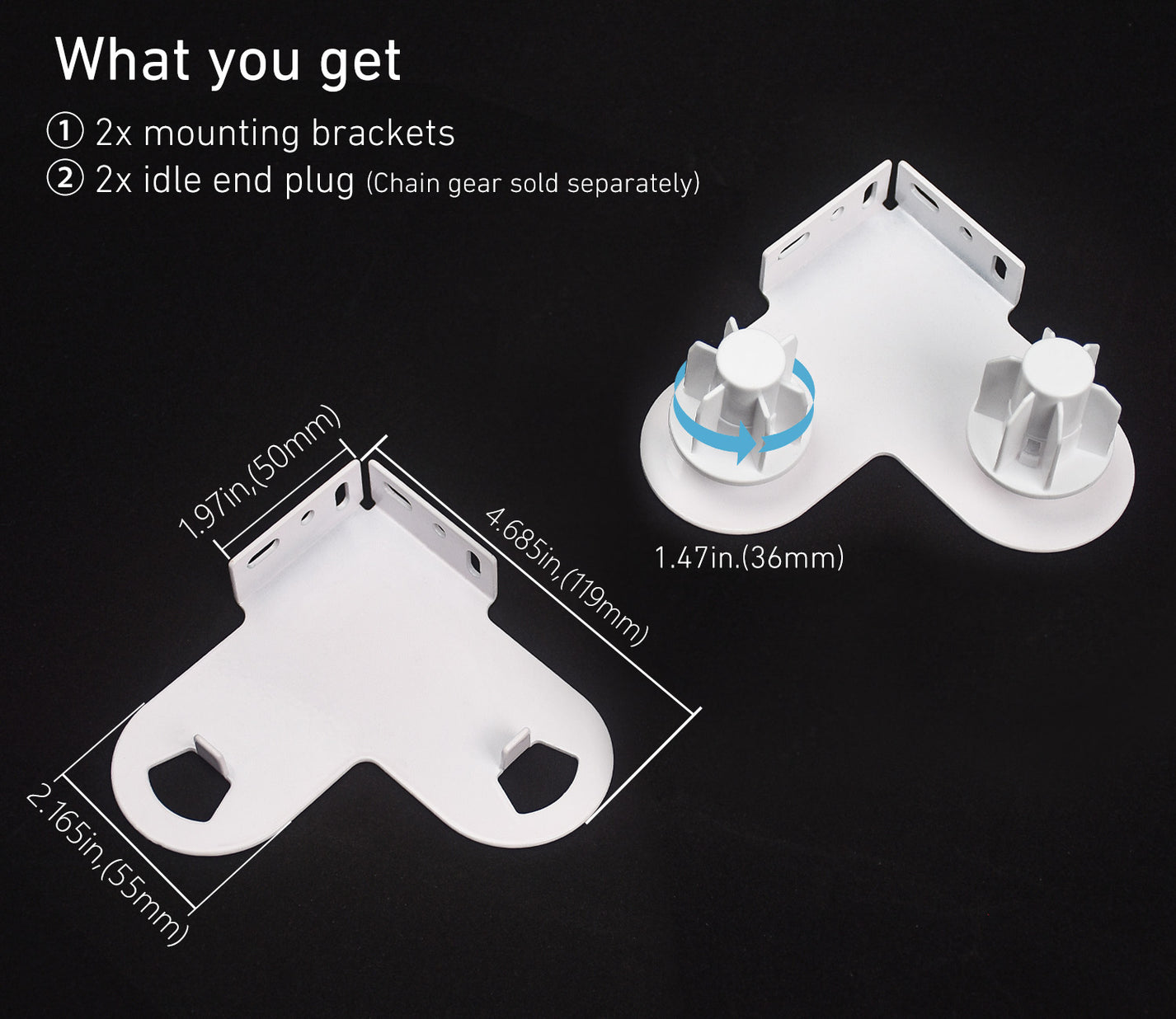 Double Roller Blind Bracket -Roller Blinds Replacement Parts Kit for 1 ...