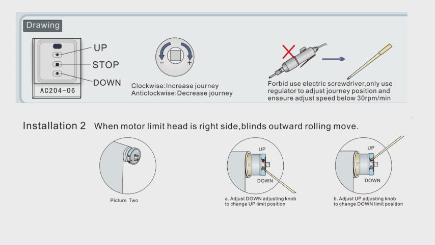 Rollerhouse AM25 DC 12/24V Roller Blind Motor, Wired for Motorized RV ...